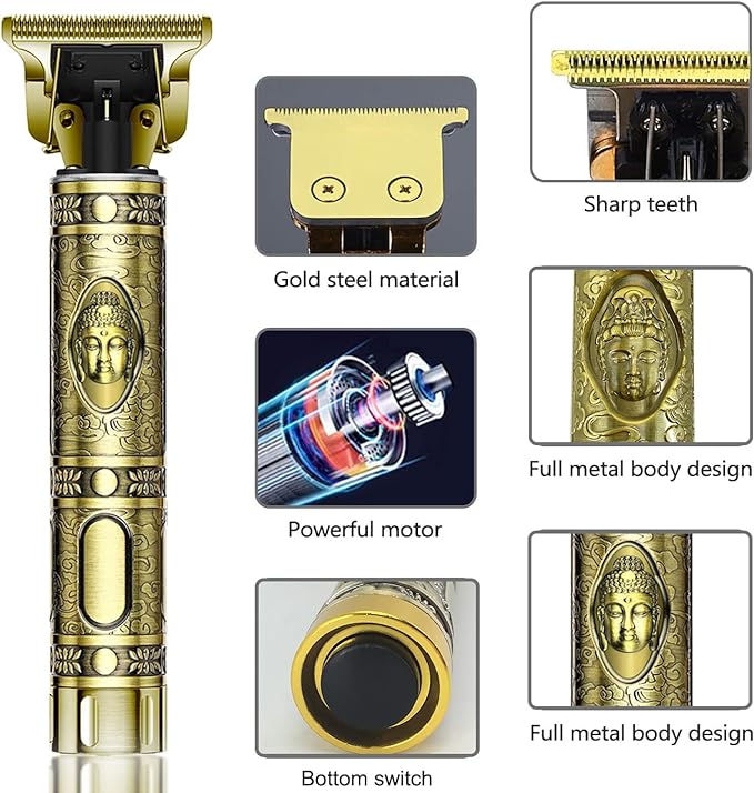 Super Powerful Metal Buddha Trimmer for Men - designed for both hair s ...